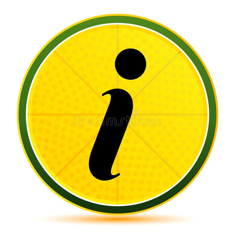 Info Icon Lemon Lime Yellow Round Button Illustration Stock ...
