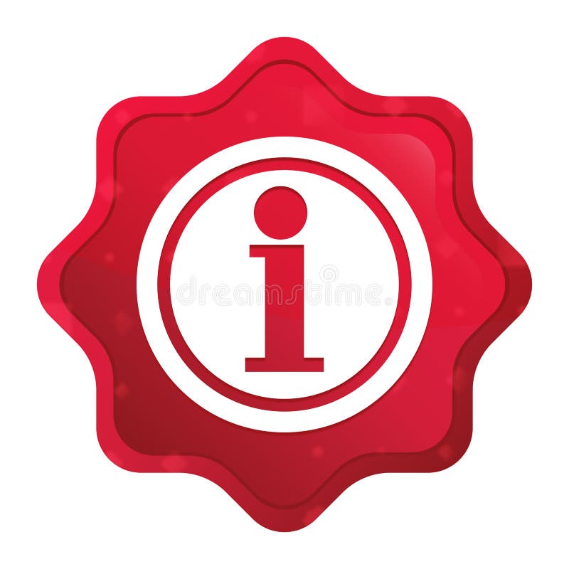 Info Icon Misty Rose Red Starburst Sticker Button Stock Illustration ...
