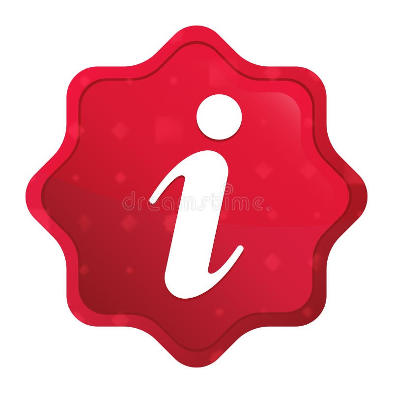 Info Icon Misty Rose Red Starburst Sticker Button Stock Illustration ...