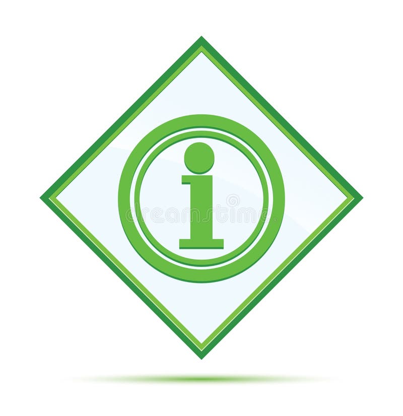 Info Icon Modern Abstract Green Diamond Button Stock Illustration ...
