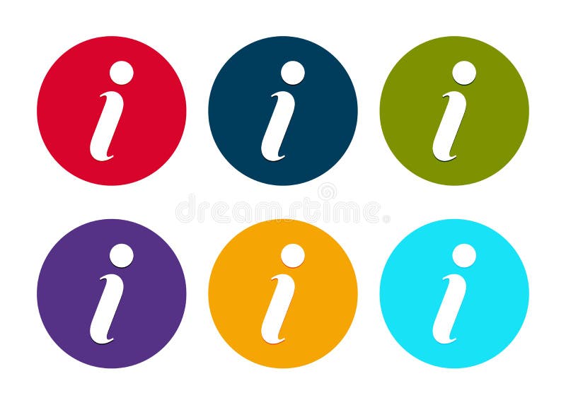 Info Icon Modern Flat Round Button Set Illustration Stock Vector ...