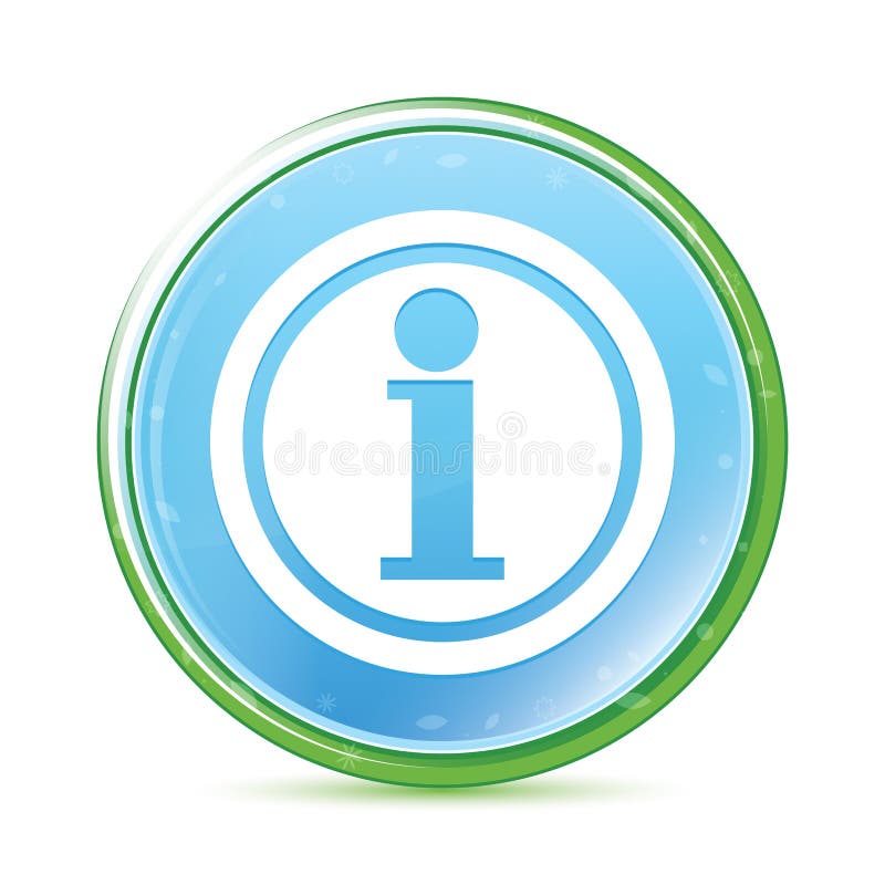 Info Icon Natural Aqua Cyan Blue Round Button Stock Illustration ...