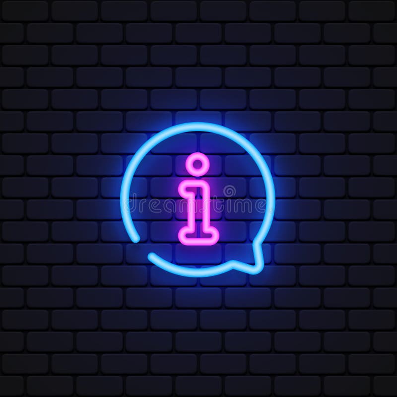 Info Icon Neon, Great Design for Any Purposes. Vector Illustration ...