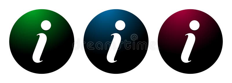 Info Icon Night Surface Round Button Set Illustration Stock Vector ...