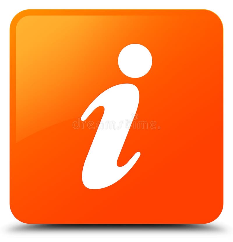 Info Icon Orange Square Button Stock Illustration - Illustration of ...
