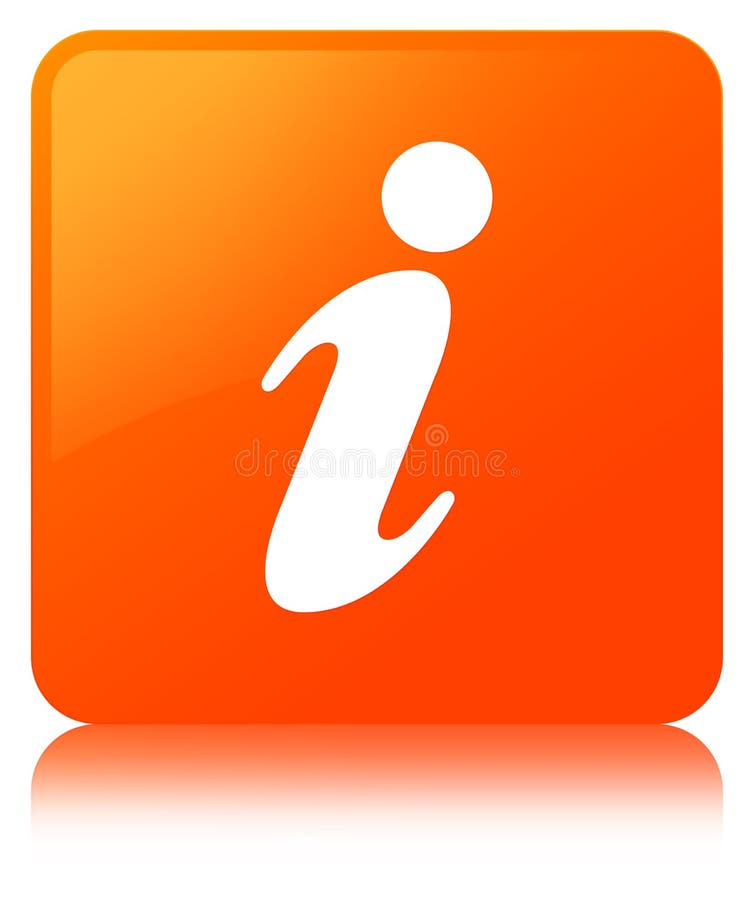 Info Icon Orange Square Button Stock Illustration - Illustration of ...