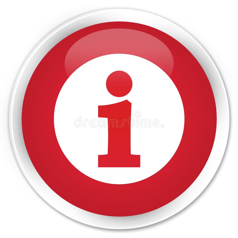 Info Icon Premium Red Round Button Stock Illustration - Illustration of ...