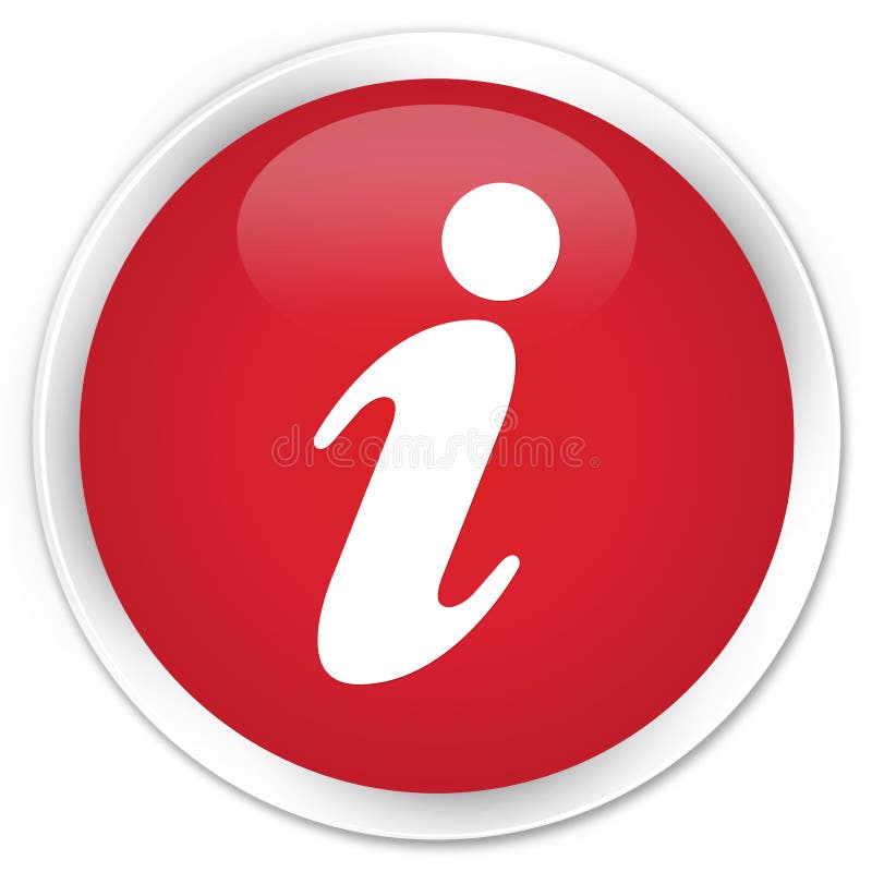 Info Icon Premium Red Round Button Stock Illustration - Illustration of ...