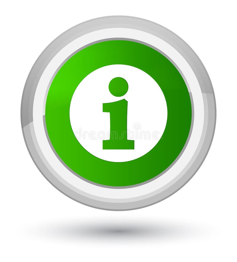 Info Icon Prime Green Round Button Stock Illustration - Illustration of ...