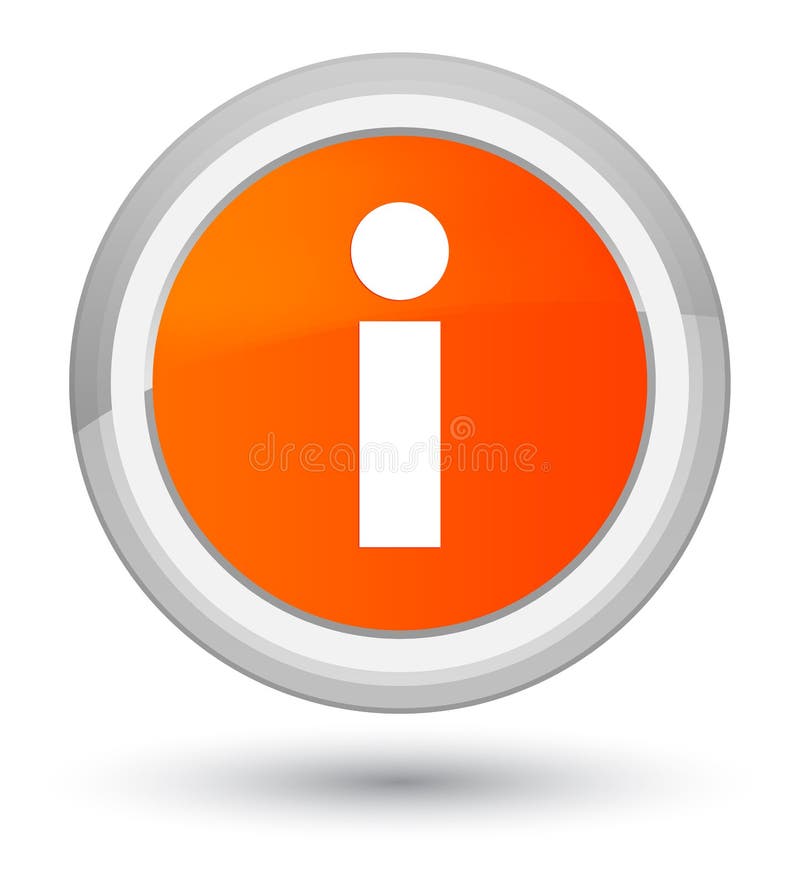 Info Icon Prime Orange Round Button Stock Illustration - Illustration ...