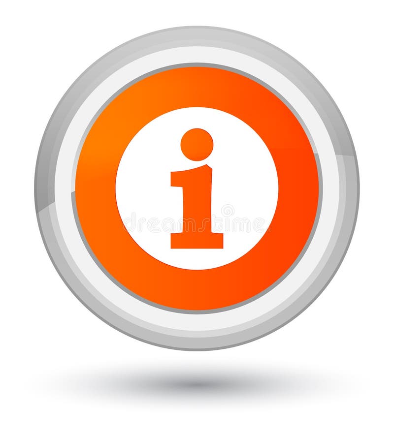 Info Icon Prime Orange Round Button Stock Illustration - Illustration ...