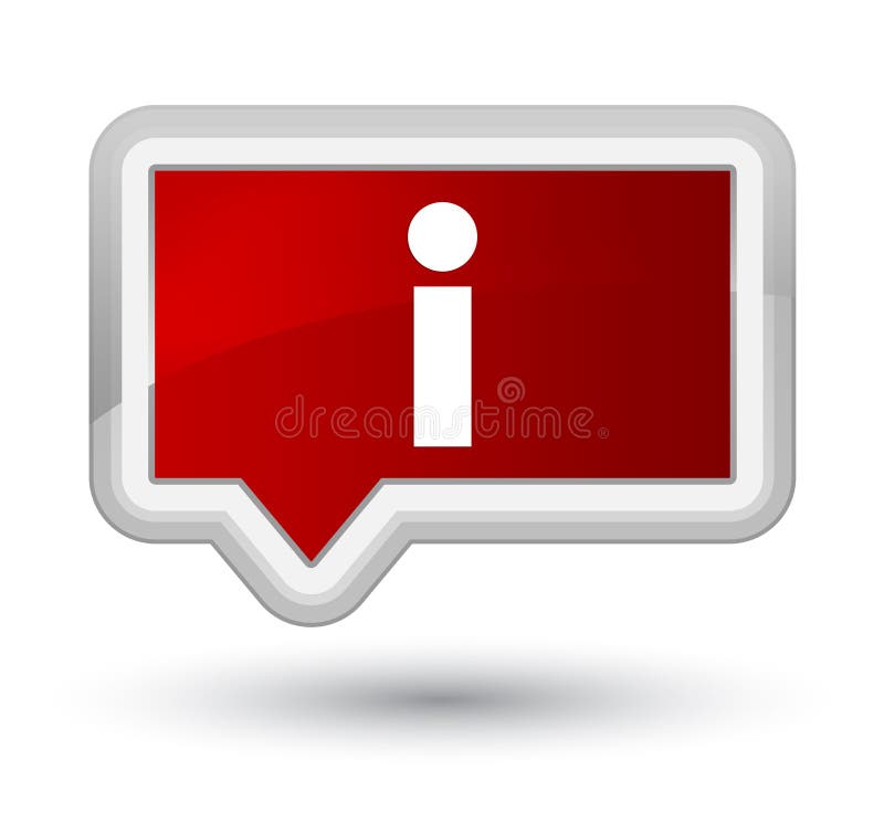 Info Icon Prime Red Banner Button Stock Illustration - Illustration of ...