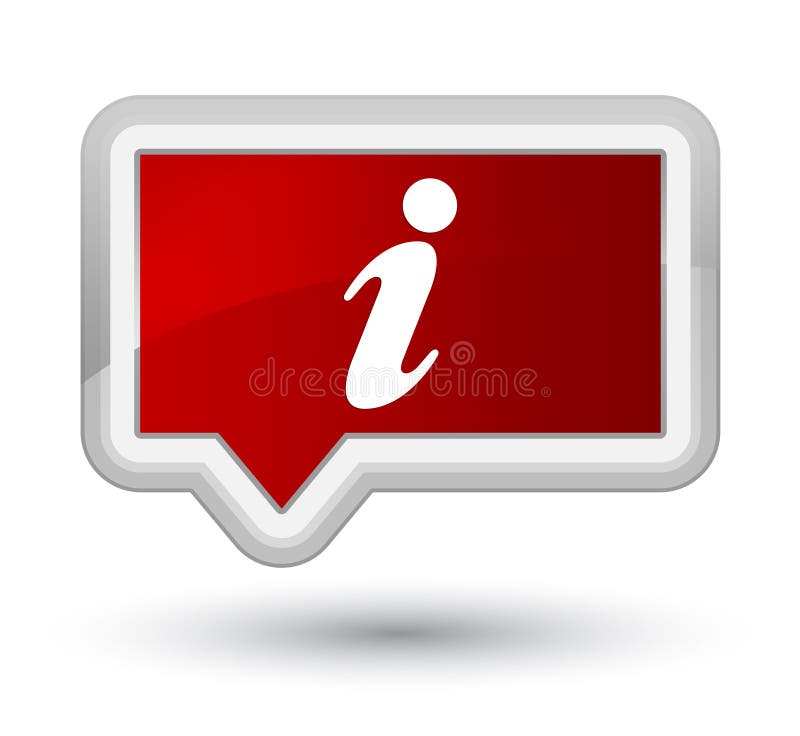 Info Icon Prime Red Banner Button Stock Illustration - Illustration of ...
