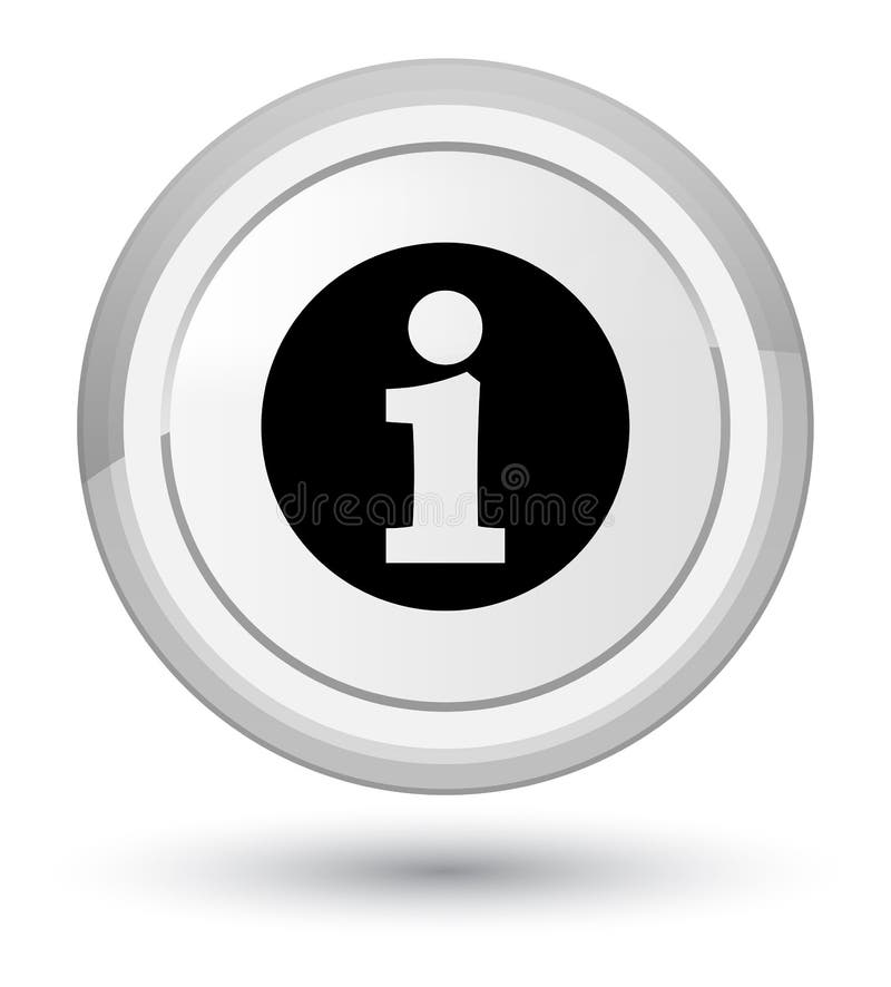 Info Icon Prime White Round Button Stock Illustration - Illustration of ...