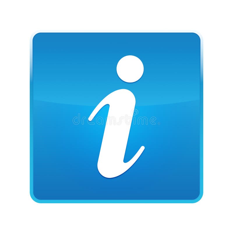 Info Icon Shiny Blue Square Button Stock Illustration - Illustration of ...