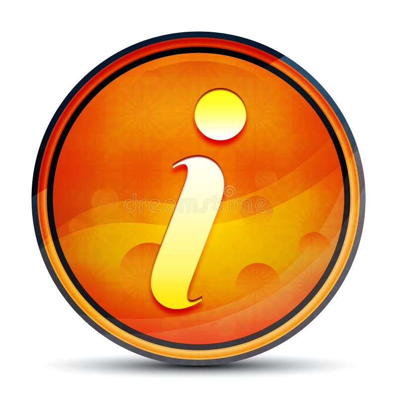 Info Icon Shiny Bright Orange Round Button Illustration Stock ...