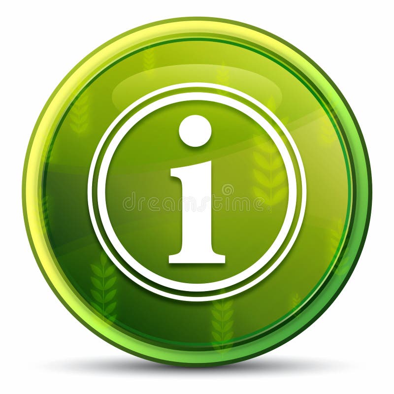 Info Icon Spring Bright Natural Green Round Button Illustration Stock ...