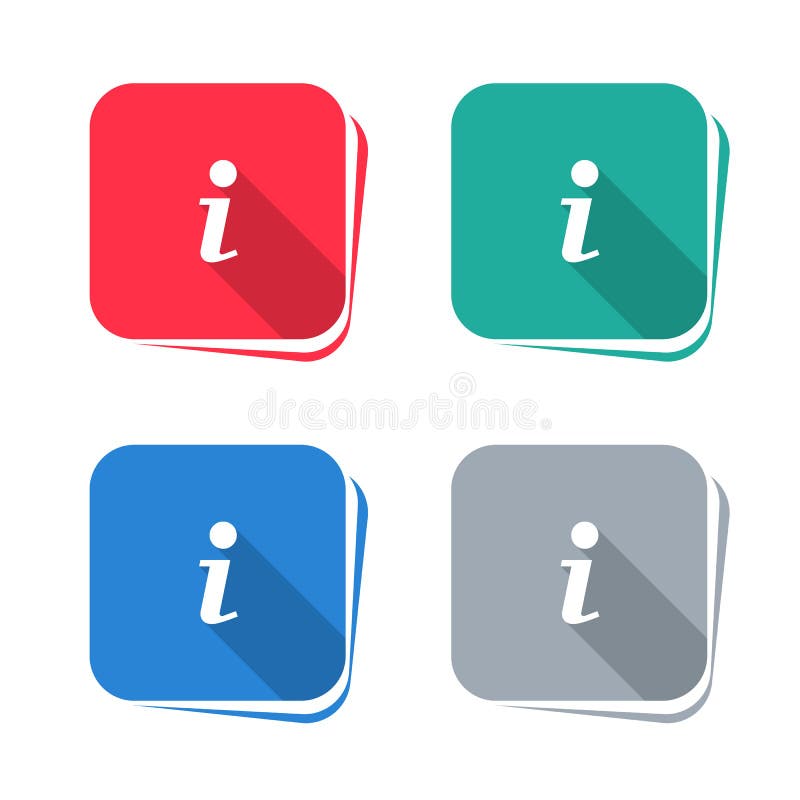 Info icon on square button stock vector. Illustration of website ...