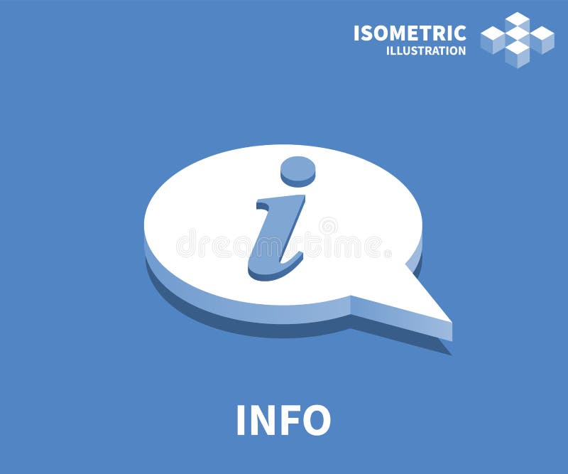 Info Icon, Vector Illustration in Flat Isometric 3D Style Stock Vector ...