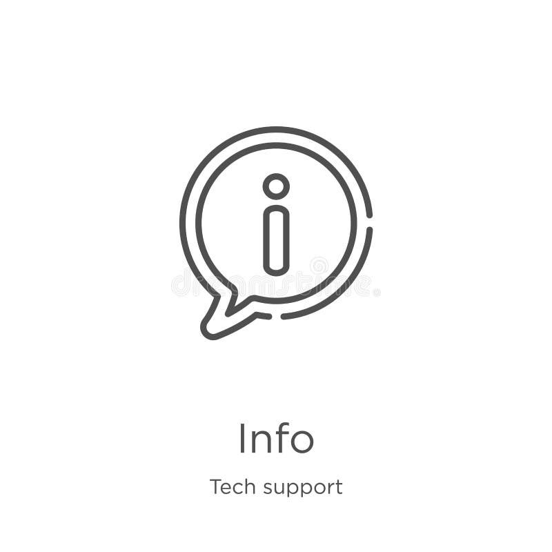 Info Icon Vector from Tech Support Collection. Thin Line Info Outline ...