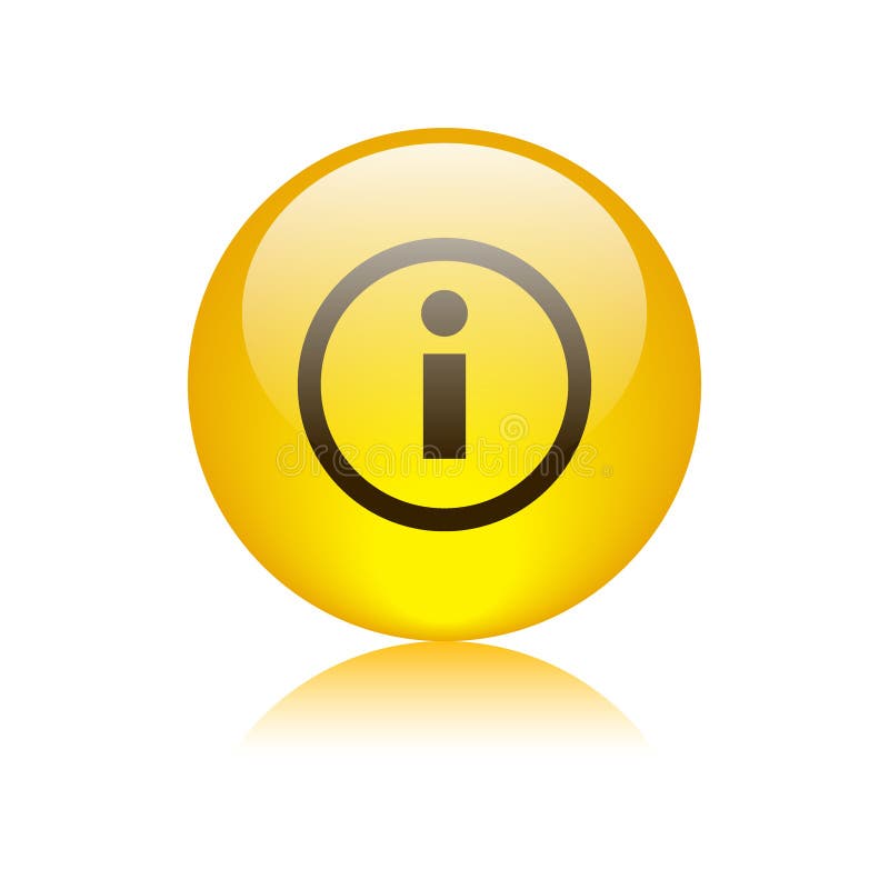 Info Icon Web Button Golden Yellow Stock Illustration - Illustration of ...