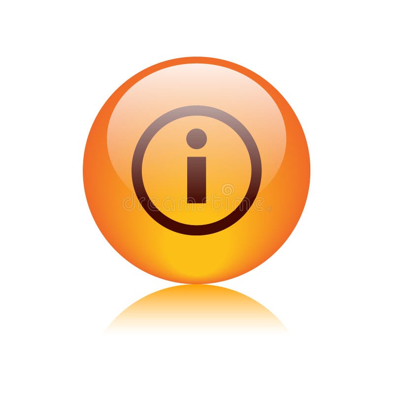 Orange info button stock illustration. Illustration of panel - 34388030