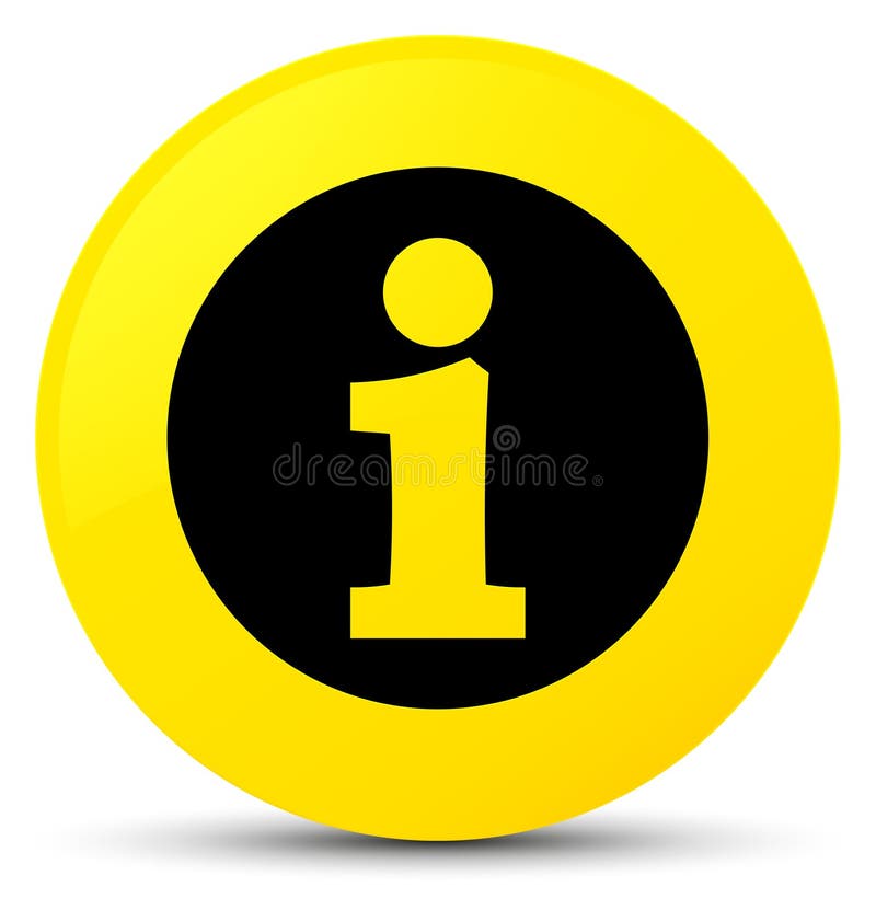Info Icon Yellow Round Button Stock Illustration - Illustration of sign ...