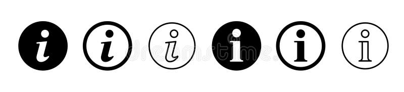 Info Icons Set. Information Icon Collection. Info Button Stock Vector ...