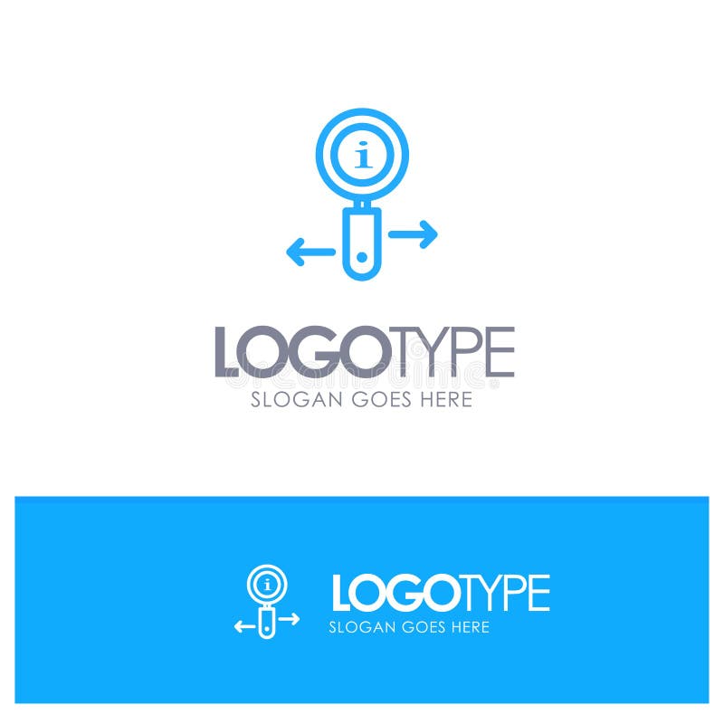 Info, Information, Zoom, Search Blue OutLine Logo with Place for ...