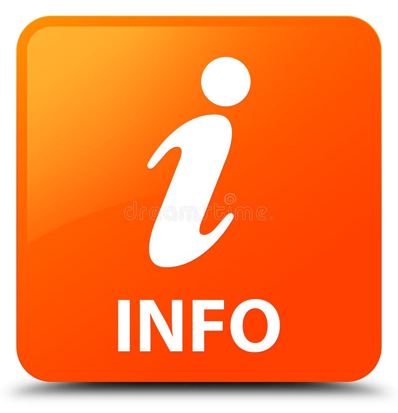 Info orange square button stock illustration. Illustration of sign ...