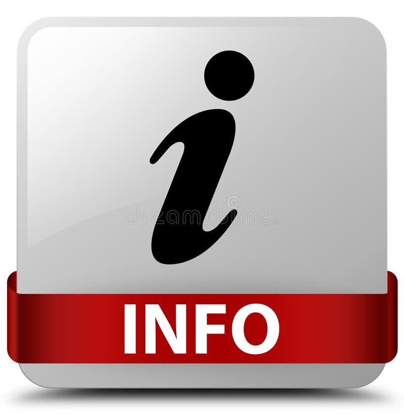 Info White Square Button Red Ribbon in Middle Stock Illustration ...
