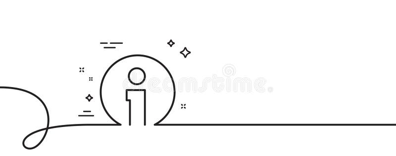 Info Line Icon. Information Center Sign. Continuous Line with Curl ...