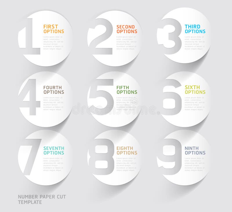 Number paper cut template stock vector. Illustration of element - 171851536