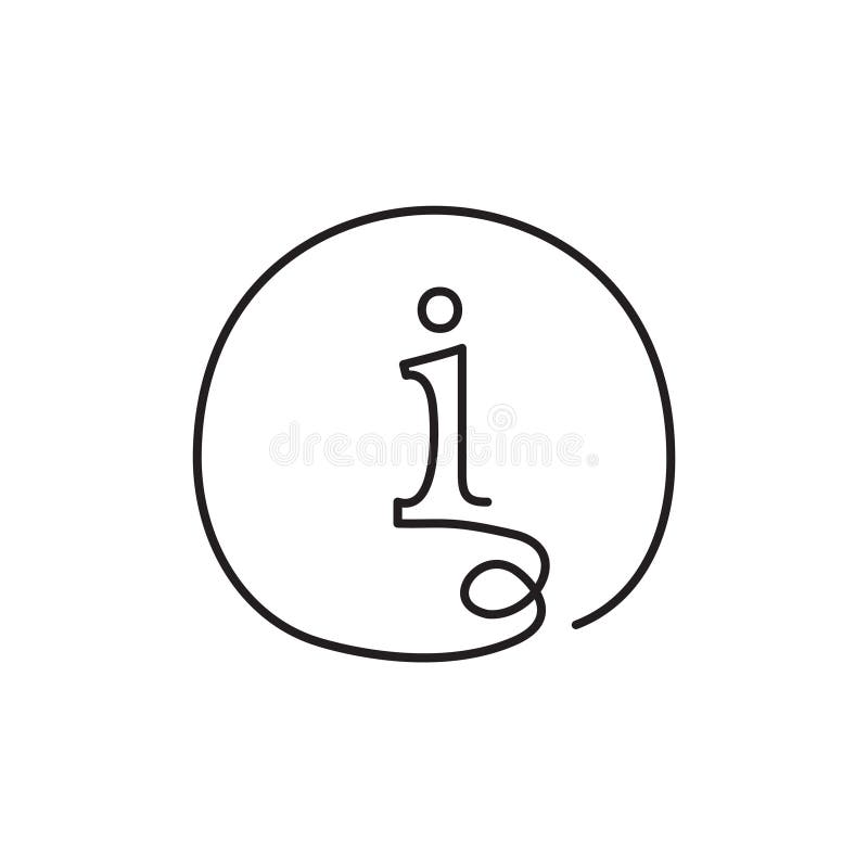 Info One Line Icon. Simple One Line Vector Icon Stock Illustration ...