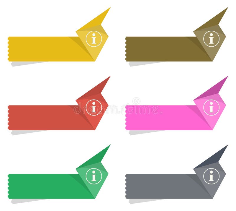 The info origami label set stock vector. Illustration of pictogram ...