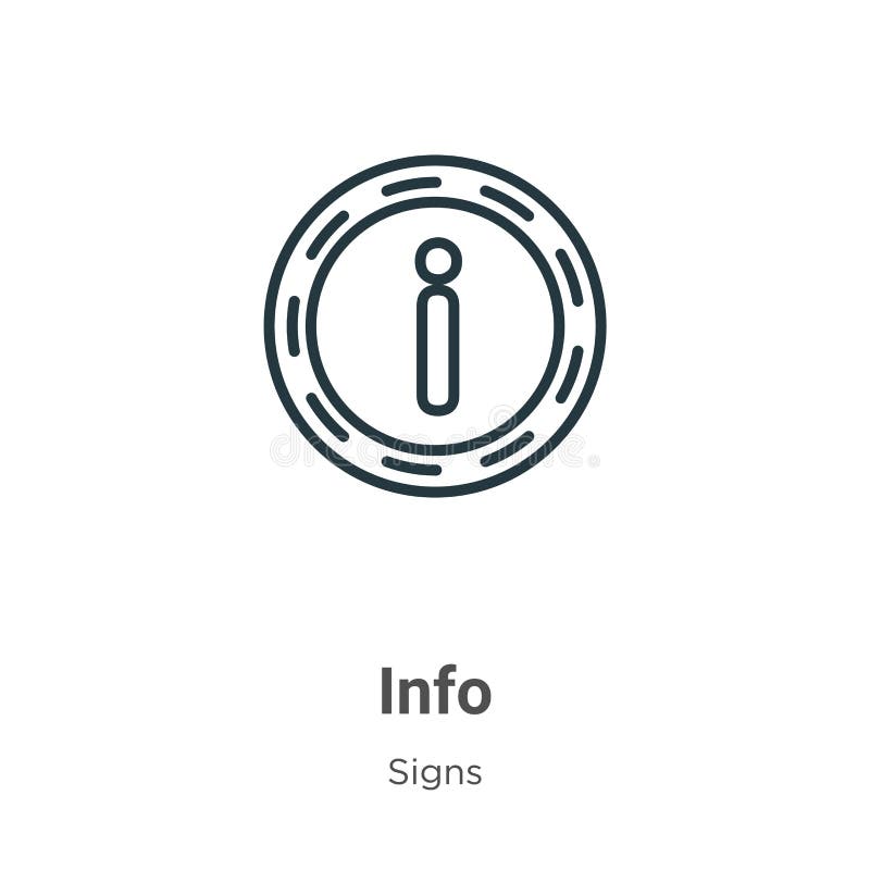 Info Outline Vector Icon. Thin Line Black Info Icon, Flat Vector Simple ...