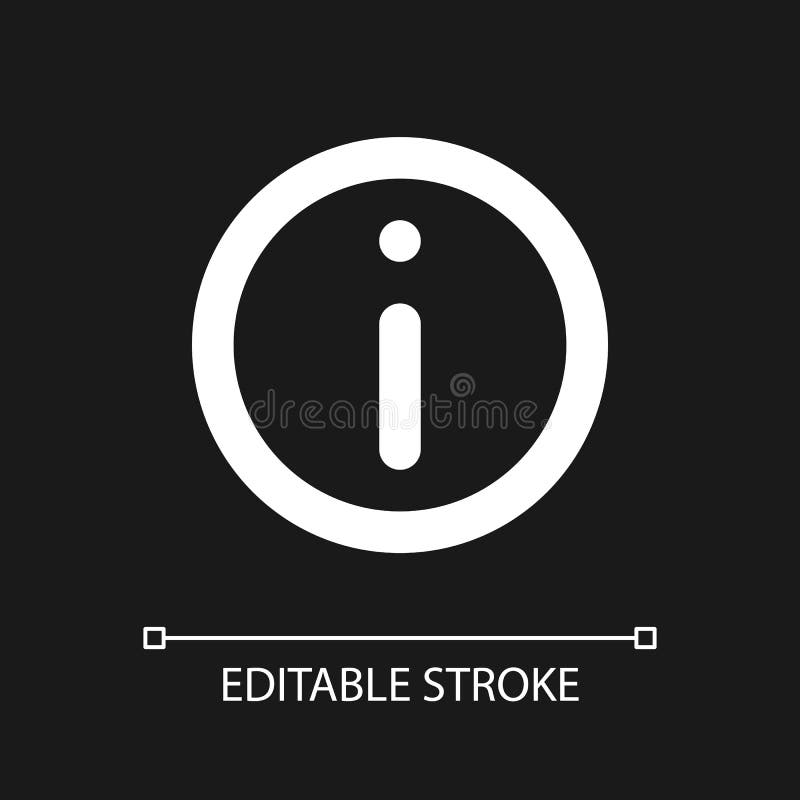 Info Pin Pixel Perfect White Linear Icon for Dark Theme Stock Vector ...