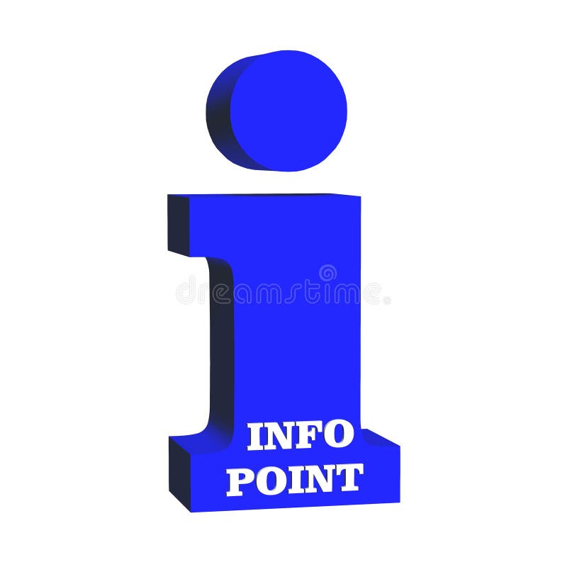 Info Point Lettering in Blue Color - Shown in a Composition of Various ...