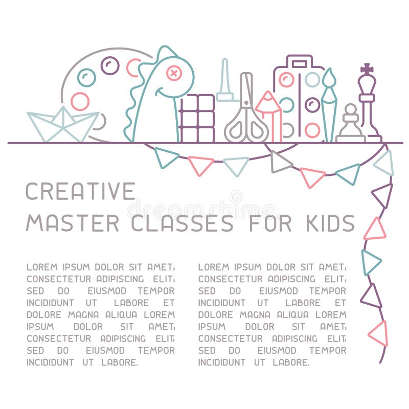 Info Poster Concept of Creative Master Classes for Children Stock ...