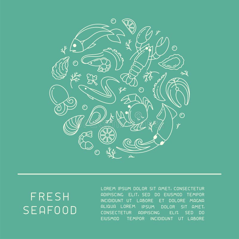 Seafood Text Stock Illustrations – 6,017 Seafood Text Stock ...