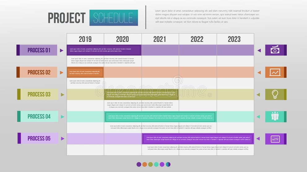 Project Schedule Chart daily and Weekly Timetable Infographic Design ...