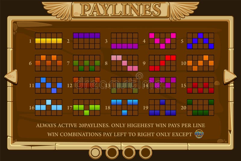 Info Screen for Slot Game. PAYLINES Game Screen Egyptian Slot for Game ...