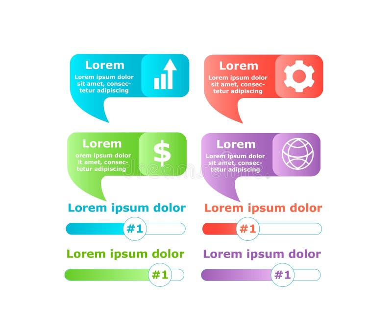 Info Speech Bubbles Set Concept Stock Vector - Illustration of template ...