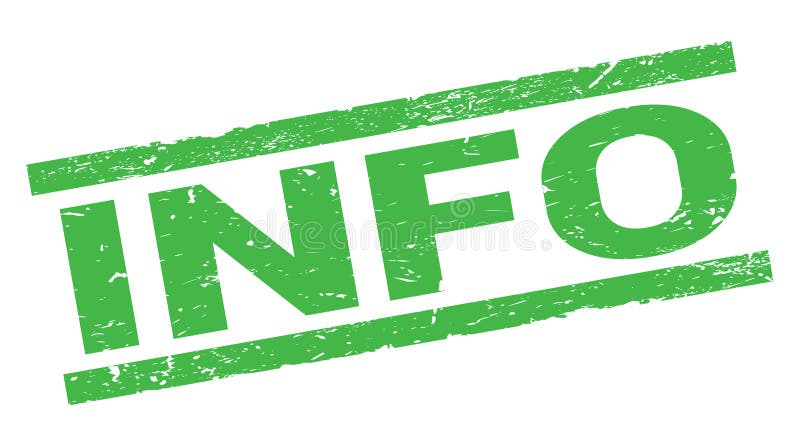 INFO Text on Green Rectangle Stamp Sign Stock Illustration ...