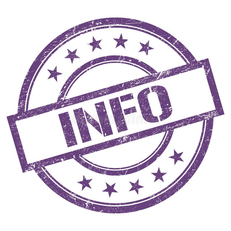 INFO Text Written on Purple Violet Vintage Stamp Stock Illustration ...