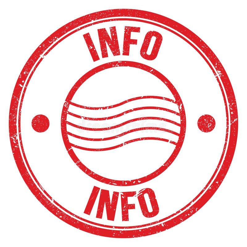 INFO Text Written on Red Round Postal Stamp Sign Stock Illustration ...