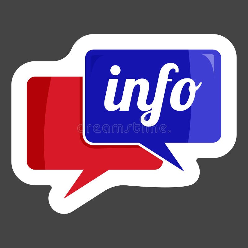 Info Vector Icon in the Cloud. Info Illlustration Colored Sticker ...