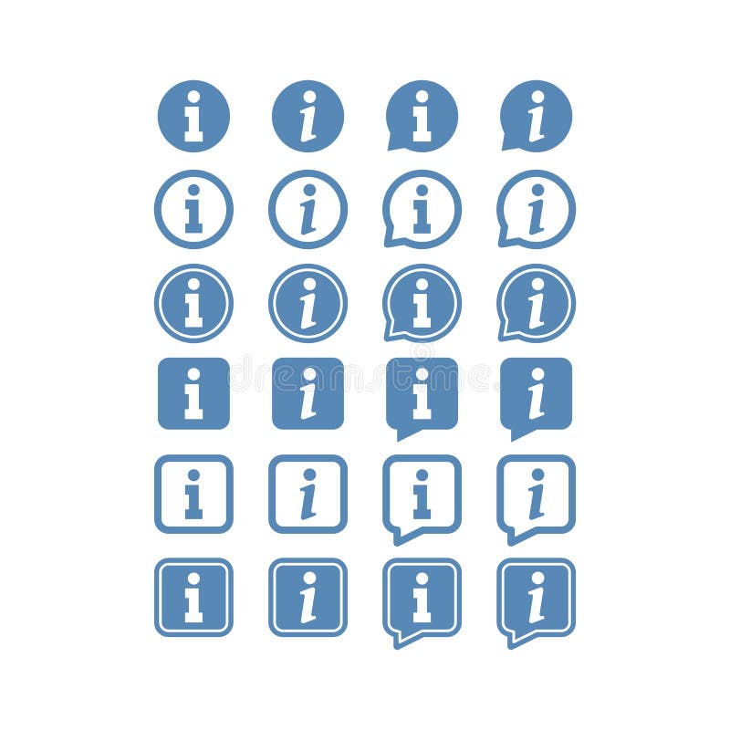 Info Vector Icon Set. Information or Help Button in Box Stock Vector ...