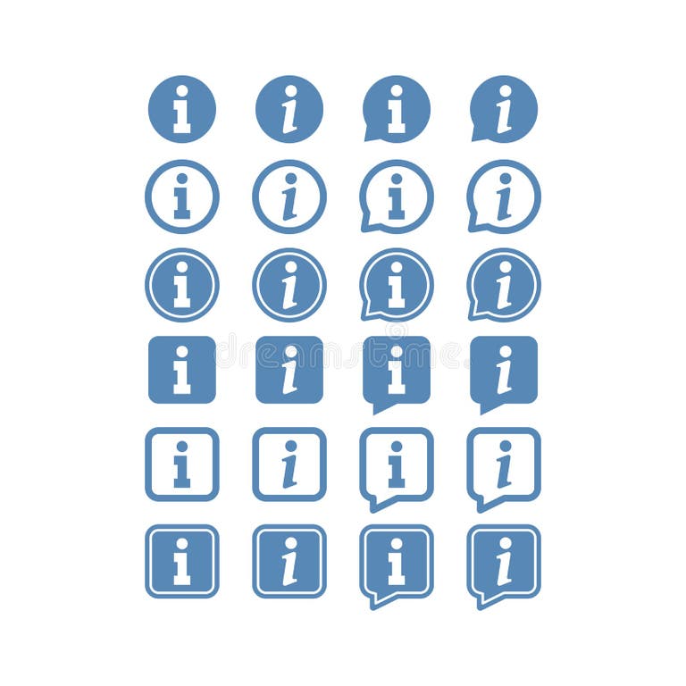 Info Vector Icon Set. Information or Help Button in Box Stock Vector ...