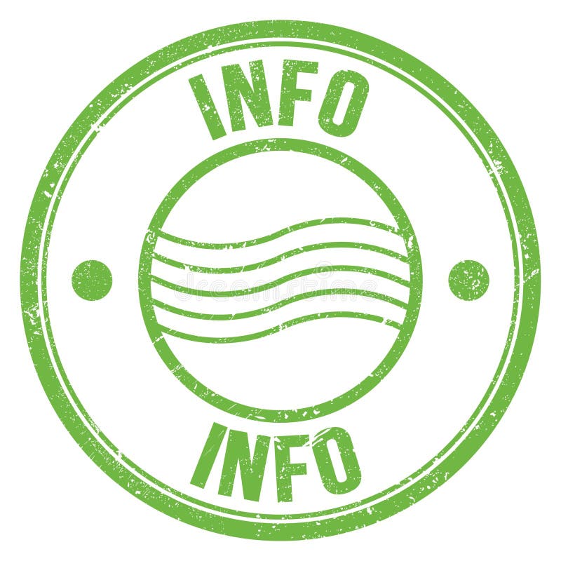 INFO Text Written on Green Round Postal Stamp Sign Stock Illustration ...